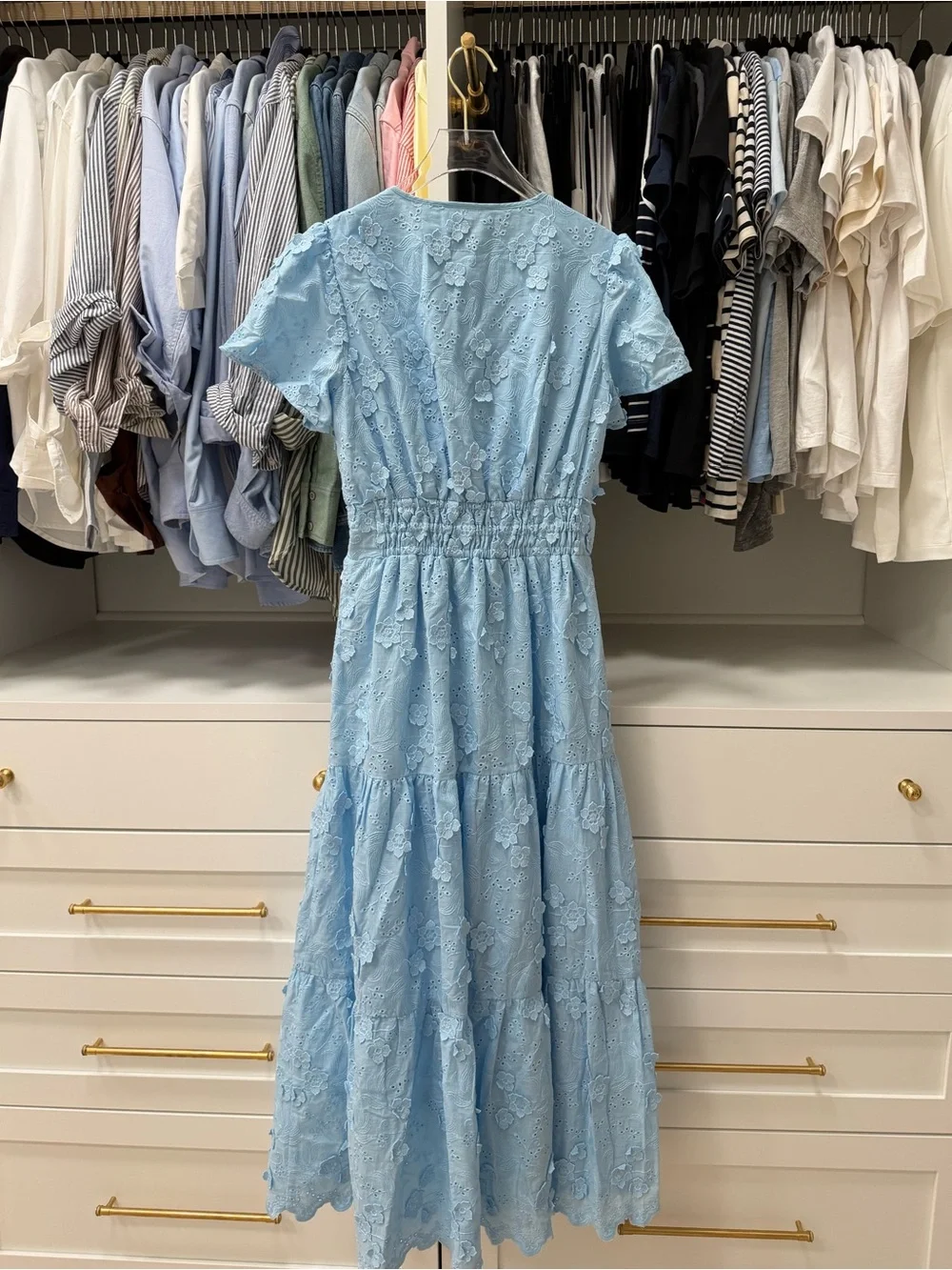 Sail to Sable | Dresses | Sail To Sable Eyelet Cinched Waist Midi Dress ...